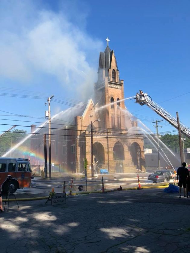 Updated: Fire Destroys Former Sacred Heart Church/Augusta Levy Learning ...